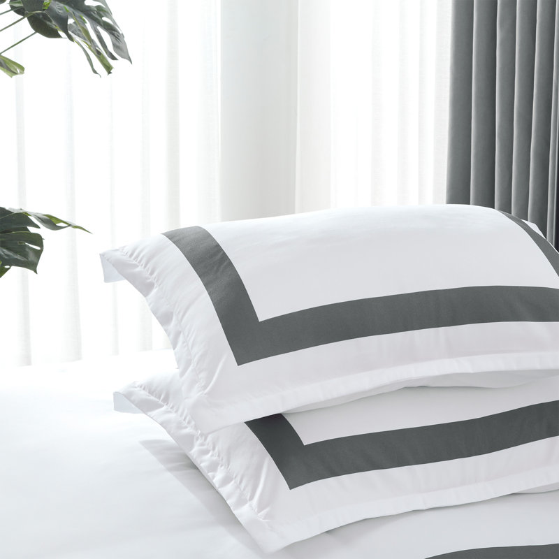 Sleep Zone Classic Solid Border Bedding Set | Wayfair