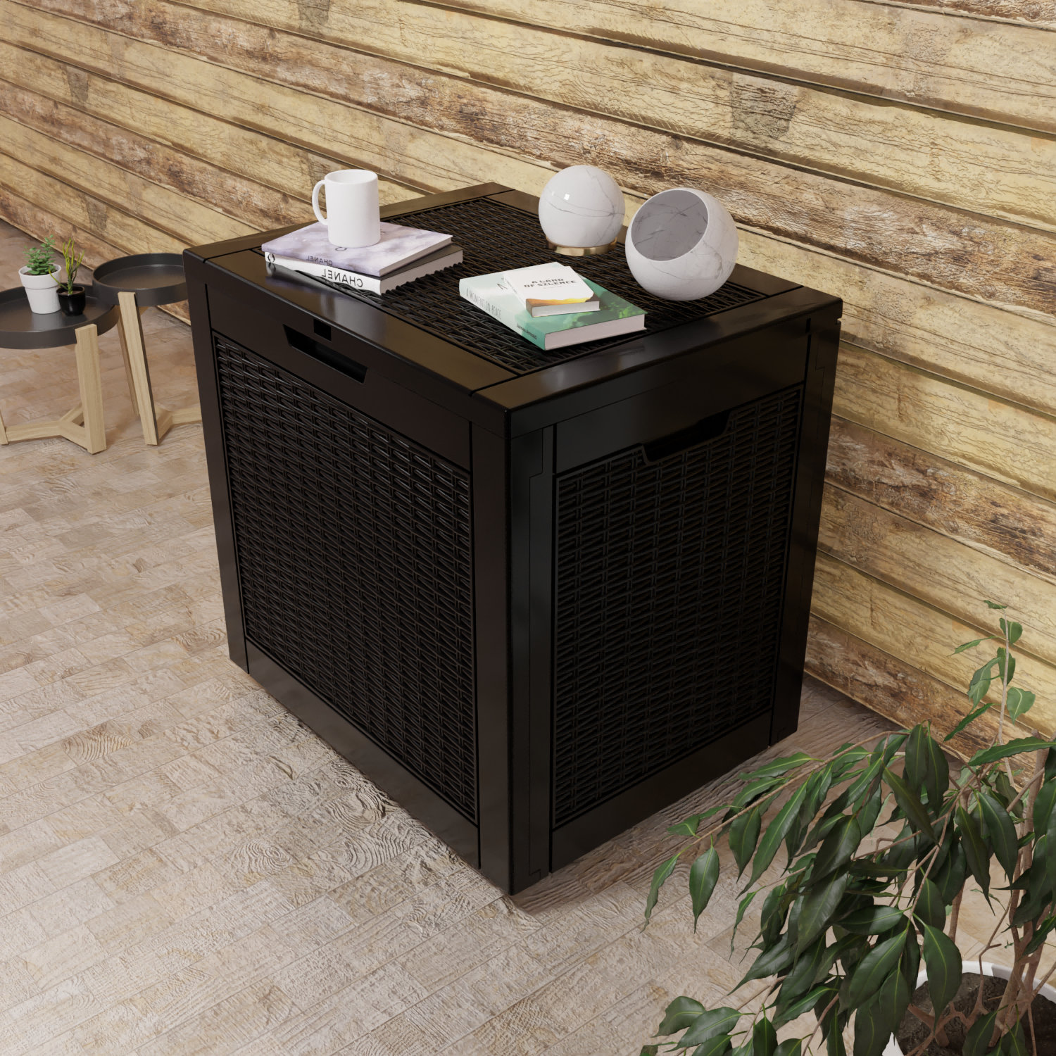 Arts Box Trading 30Gallons Water Resistant Resin Lockable Deck Box ...