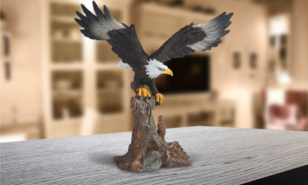 Bay Isle Home™ Abimelec 7"W Eagle Landing on Rock Wild Animal Figurine ...