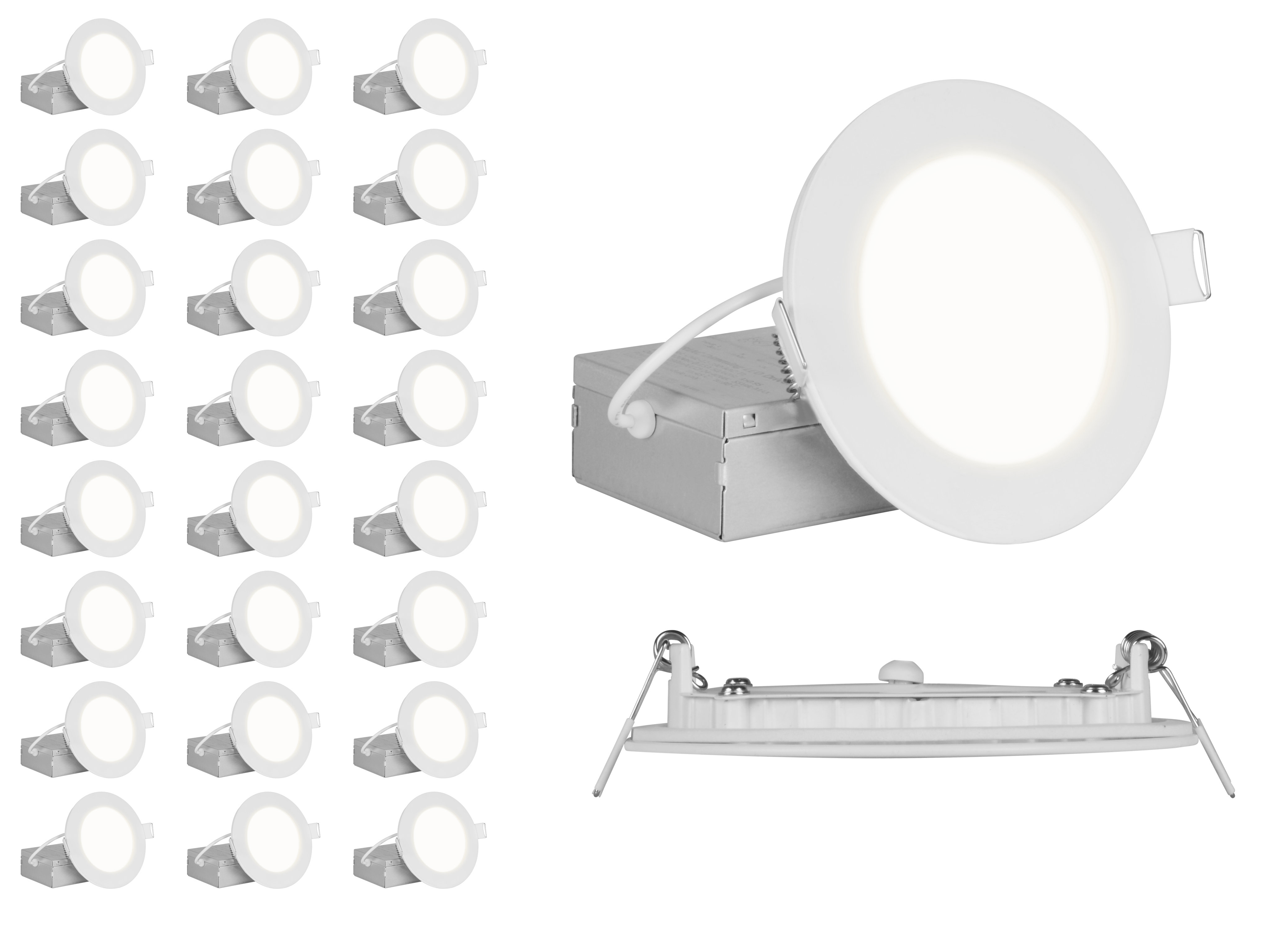 NICOR Lighting REL Series 4-Inch Round White Canless LED Downlight In ...