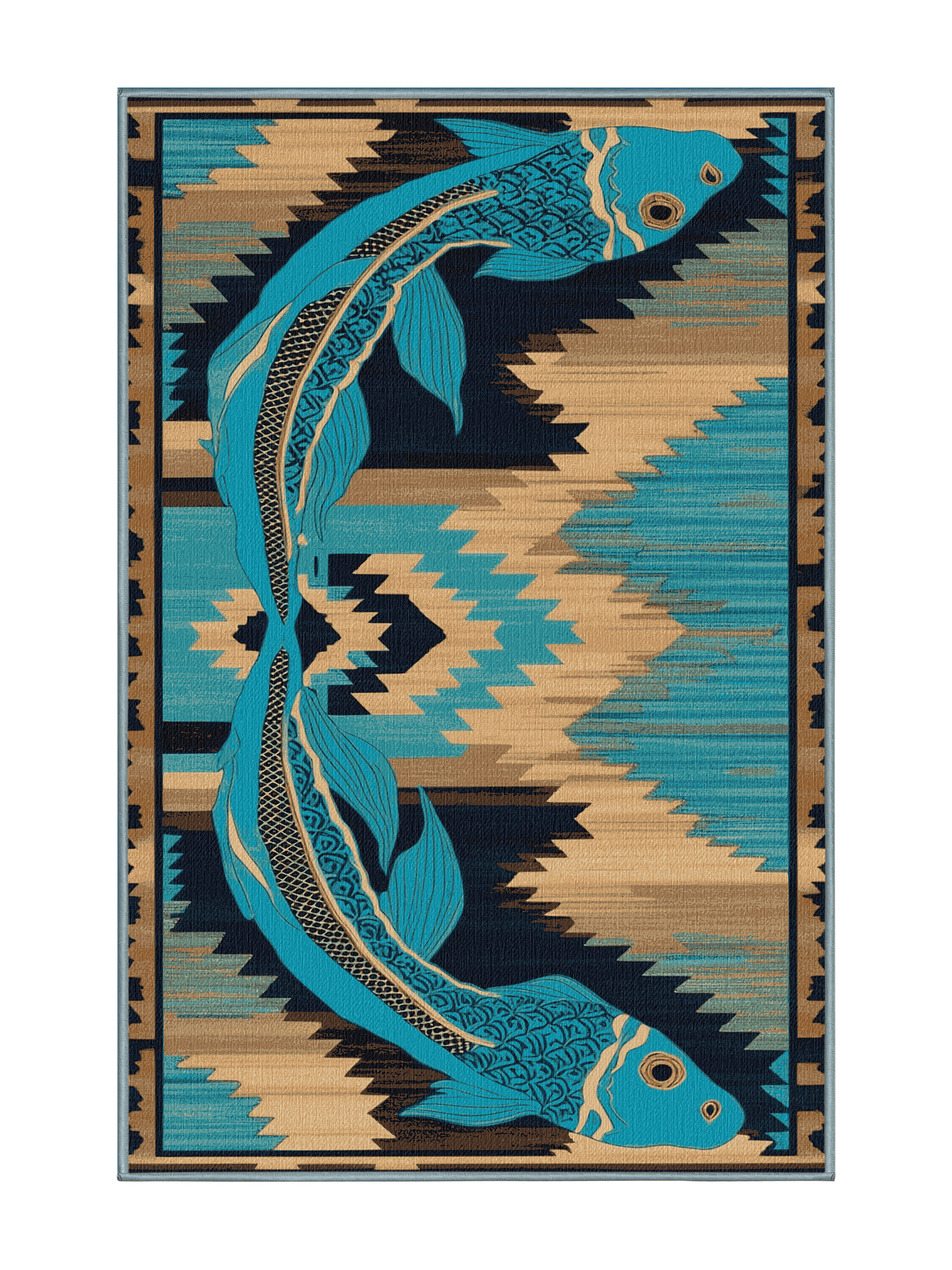 Dakota Fields Washable Koi Fish Southwestern Area Rug | Wayfair