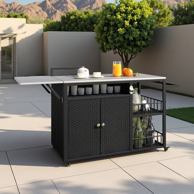 OSEAYA 63.9" Outdoor Kitchen Series Stainless Steel Table Freestanding ...