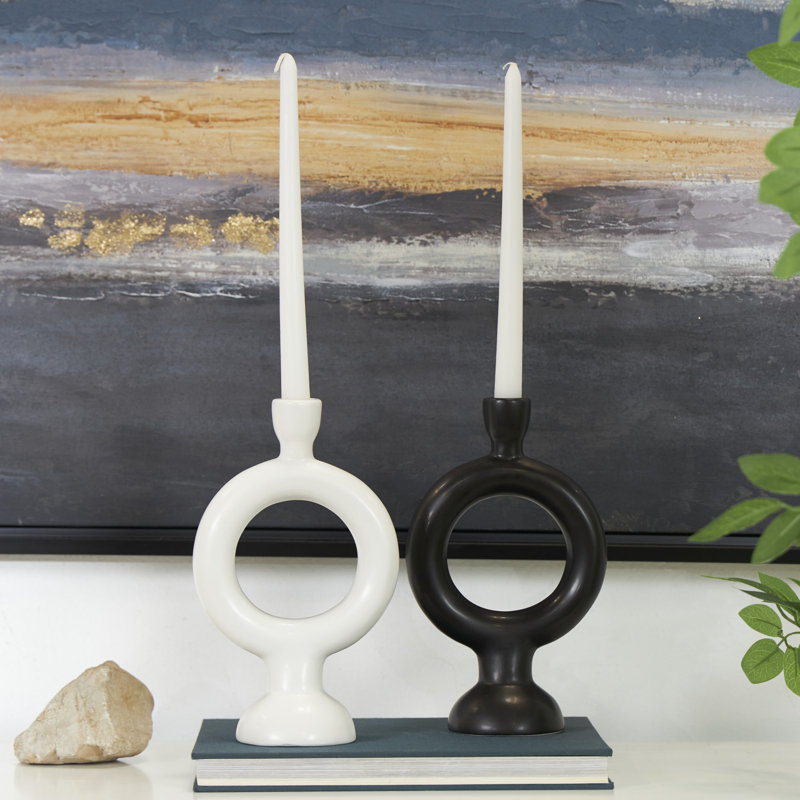 AllModern Mable 9.2" H Earthenware Candlestick | Wayfair