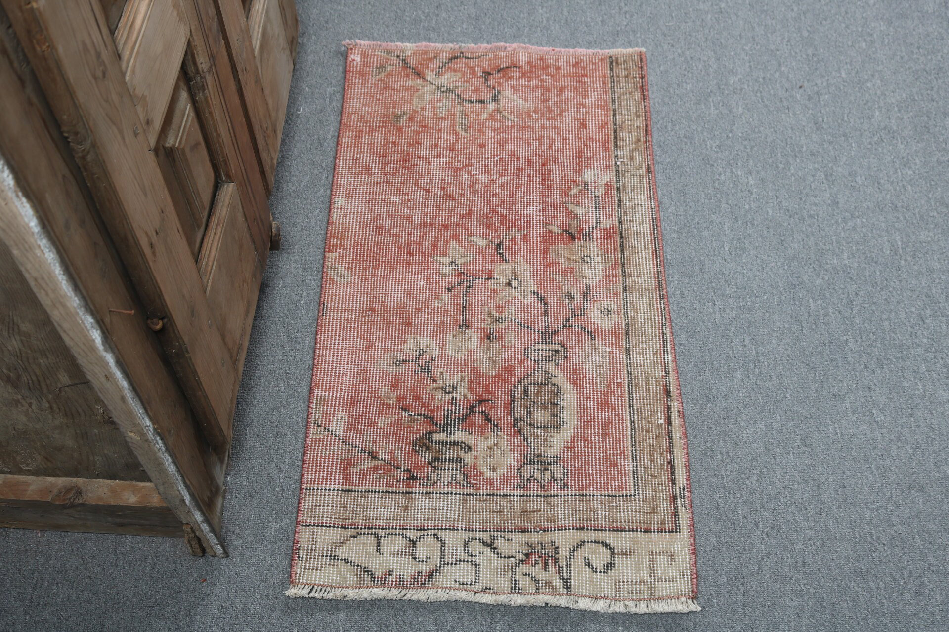 Bungalow Rose Elegant Vintage Turkish Door Mat Featuring a Dazzling Red ...