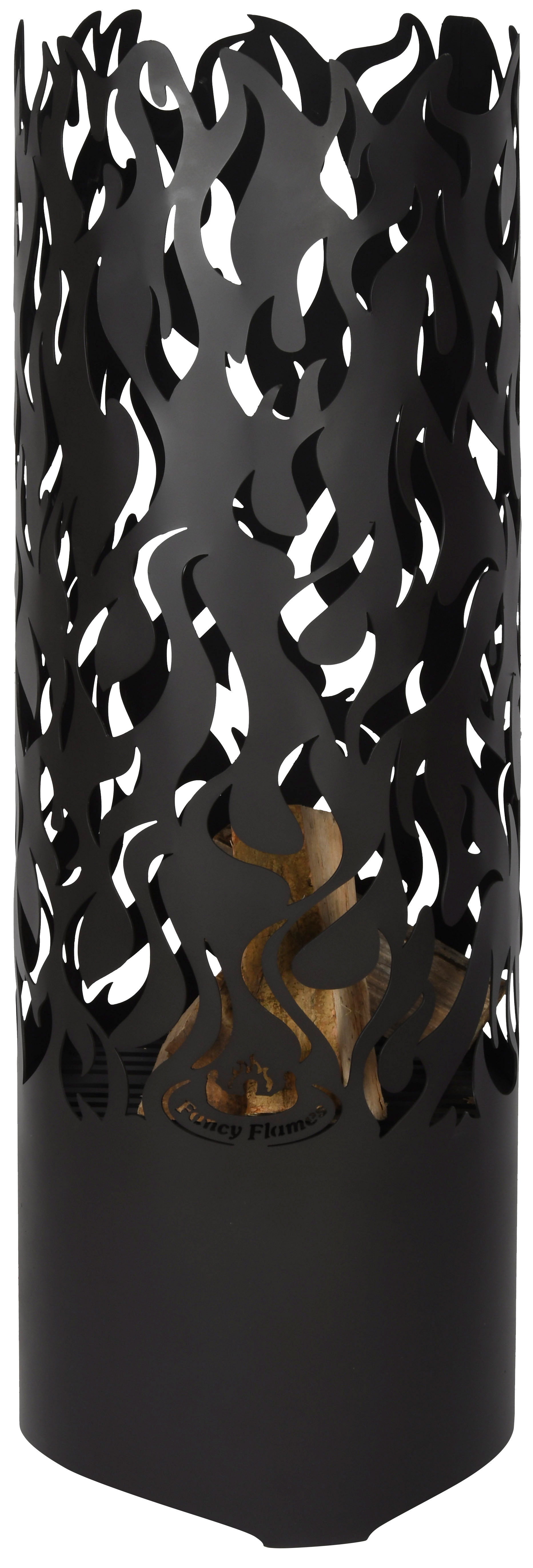 EsschertDesign Laser Cut Flame Fire Drum Steel Wood Burning Fire Column ...