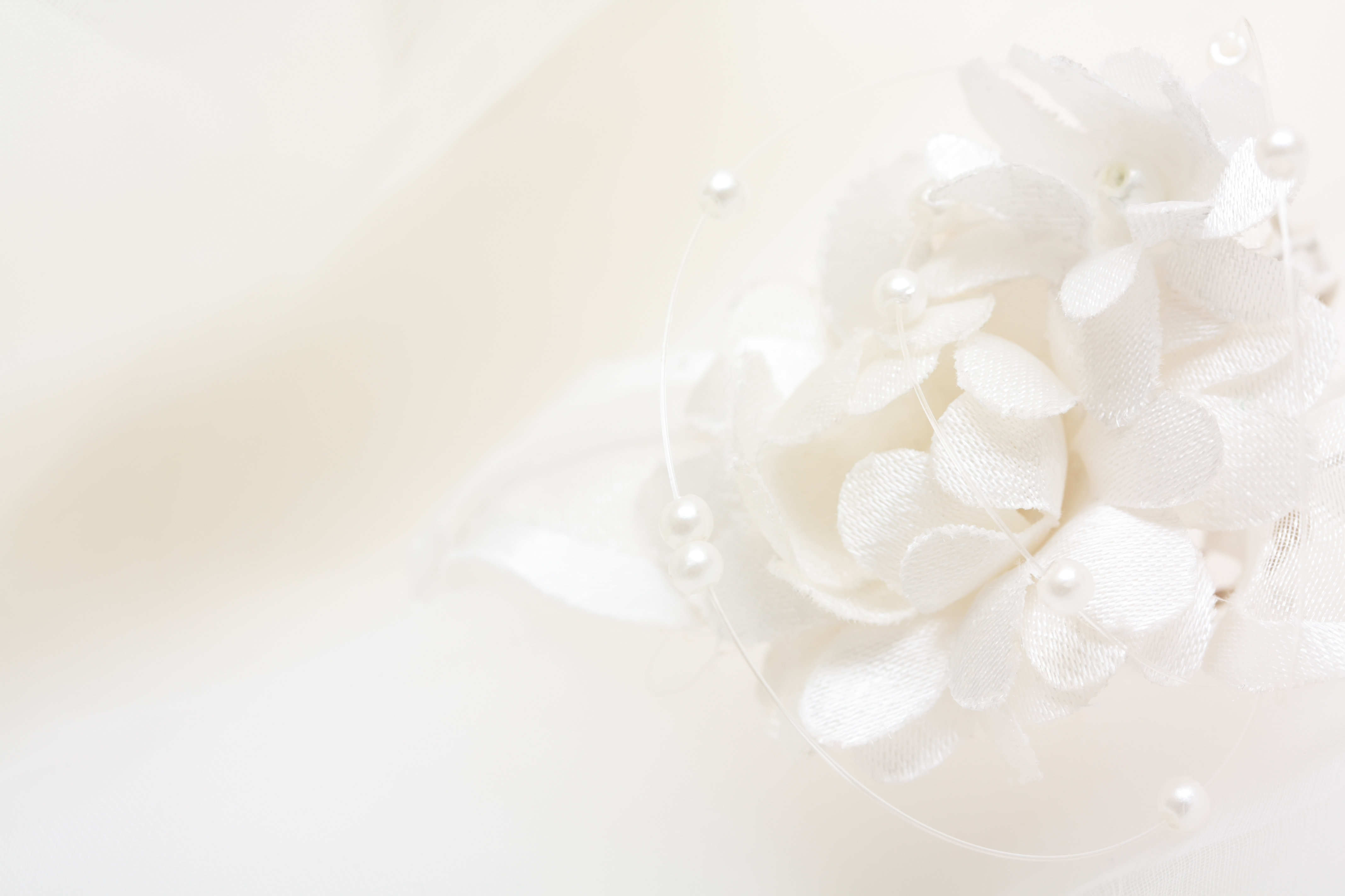 Ebern Designs White Bouquet With Strings Of Pearls On A White ...