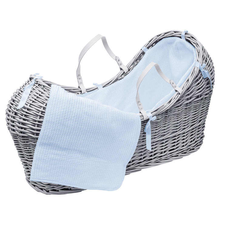 Kinder Valley Blue/Brown No Pattern Moses Basket Bedding Set & Reviews ...