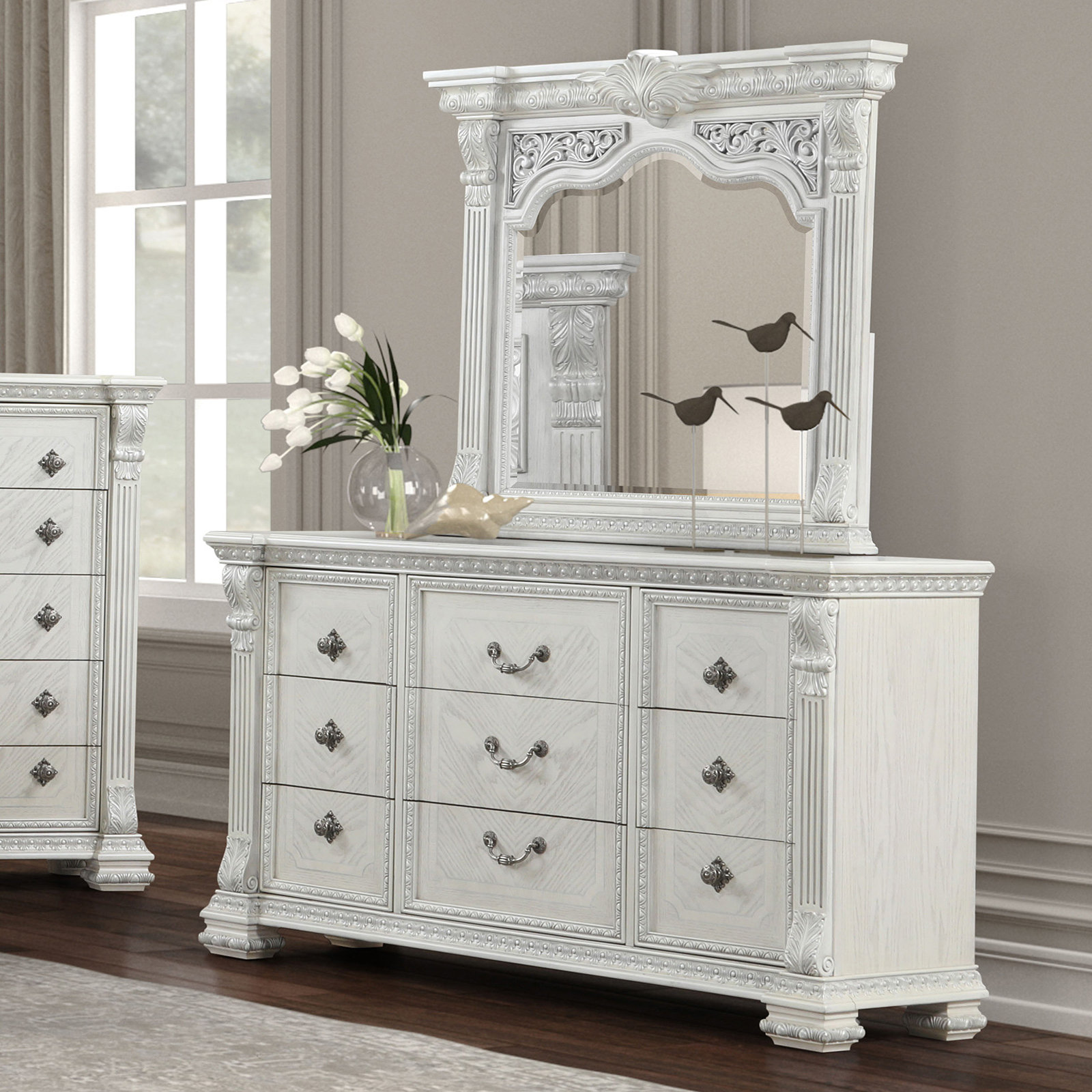 House of Hampton® Promenade Traditional Dresser W/Jewelry Box, Espresso ...
