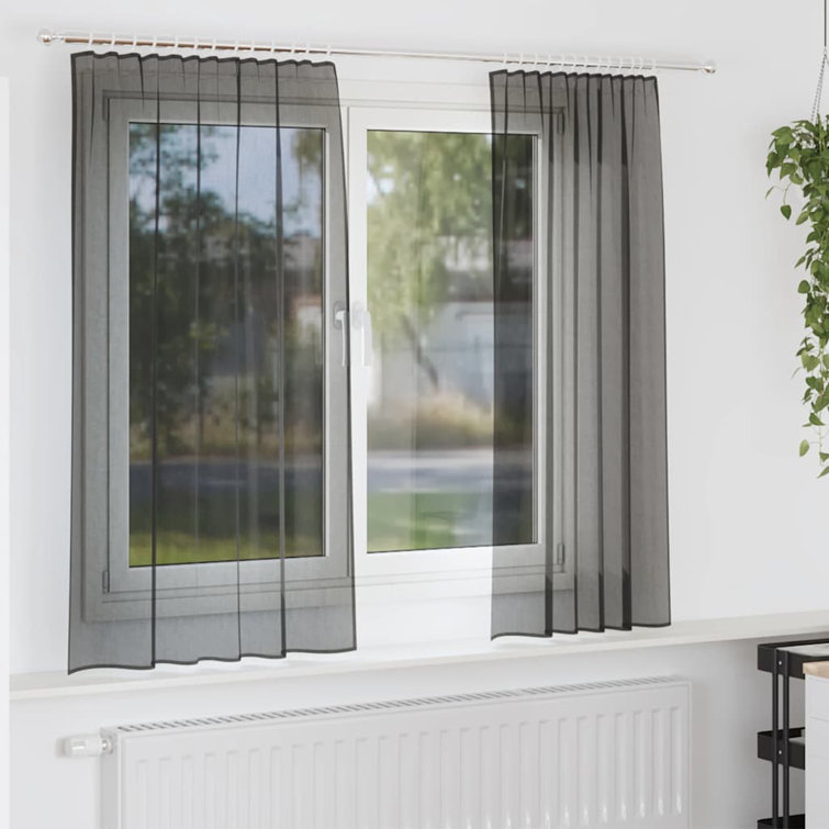 Latitude Run Voile Curtains With Tab Top 2 Pcs | Wayfair.co.uk