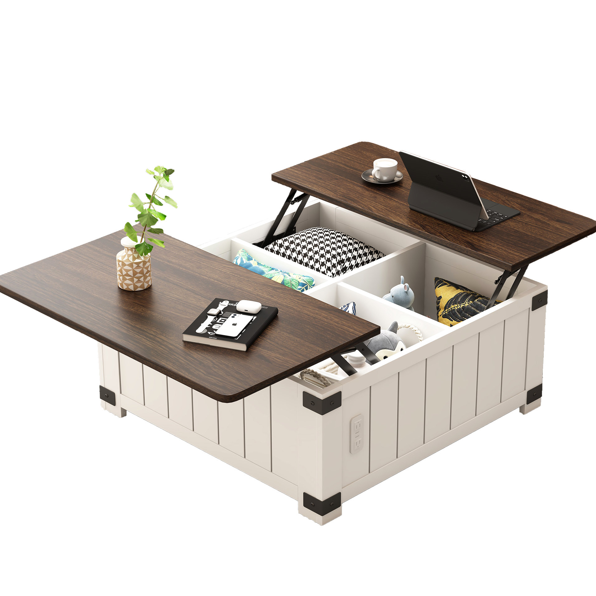 Latitude Run® White Square Coffee Table With Lift Top And Extra Storage ...