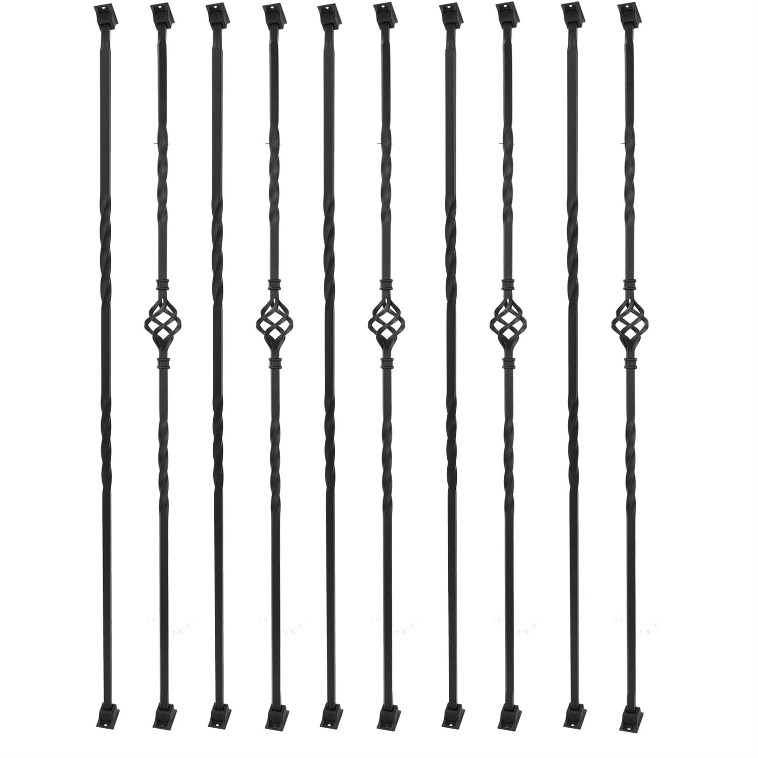 URKNO 1/2" Square Metal Stair Railing With Iron Railing Swivels Pack Of ...