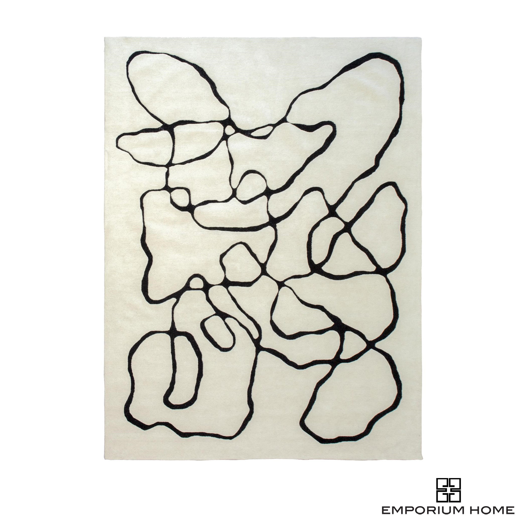 Signature III Squiggle Rug-Ivory/Black | Perigold