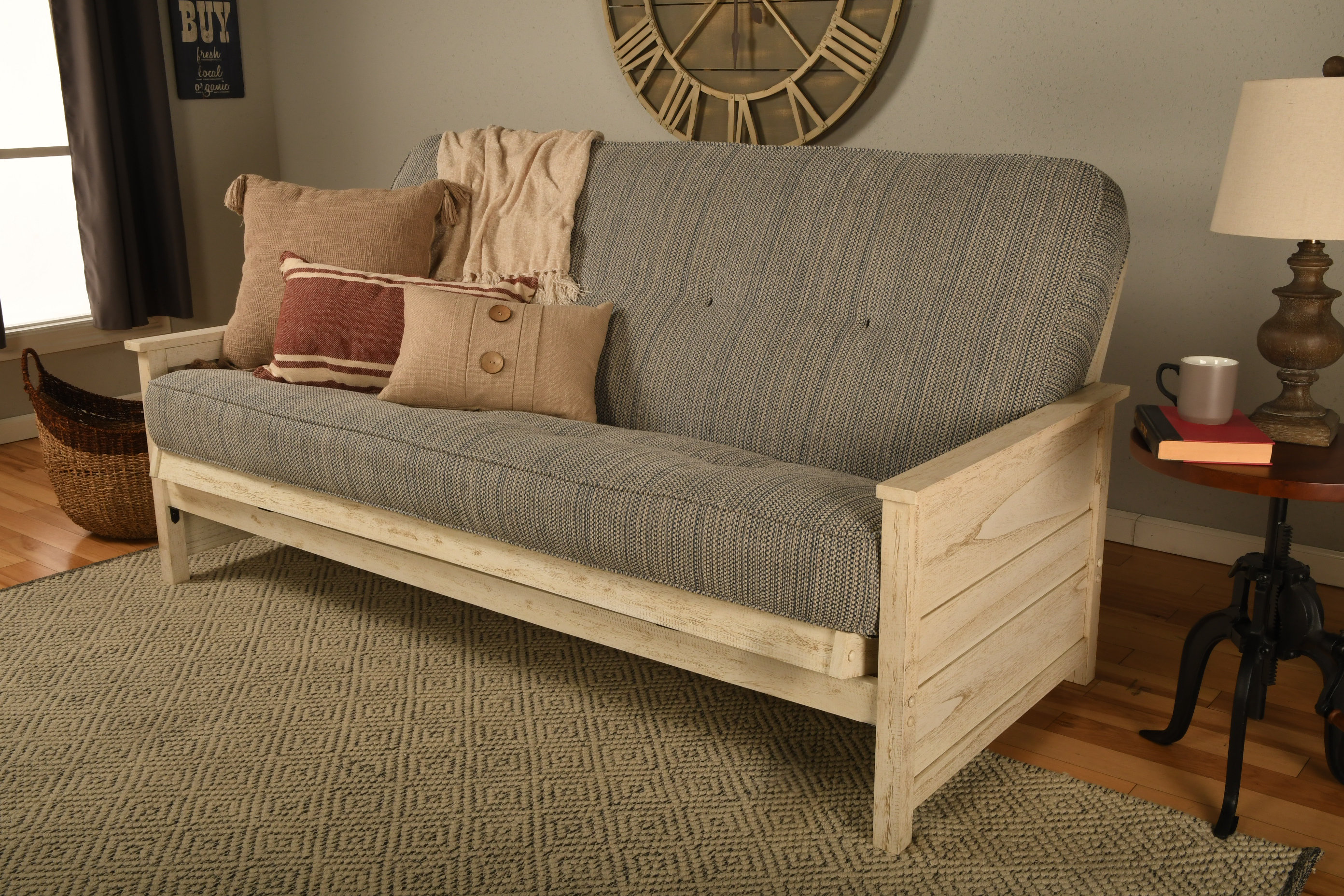 Laurel Foundry Modern Farmhouse® Anders Full 79" Wide Tufted Back Futon ...