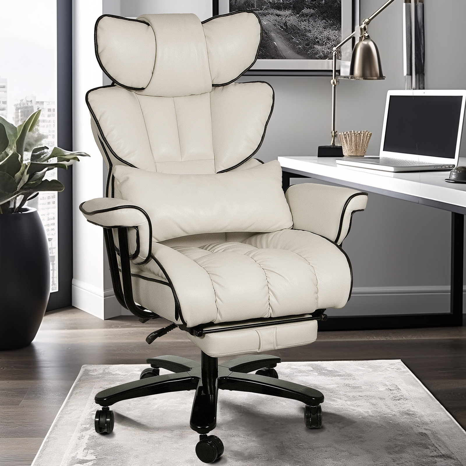 Wildon Home® Arkeia Executive Office Chair With Swivel Wheels, Big and ...