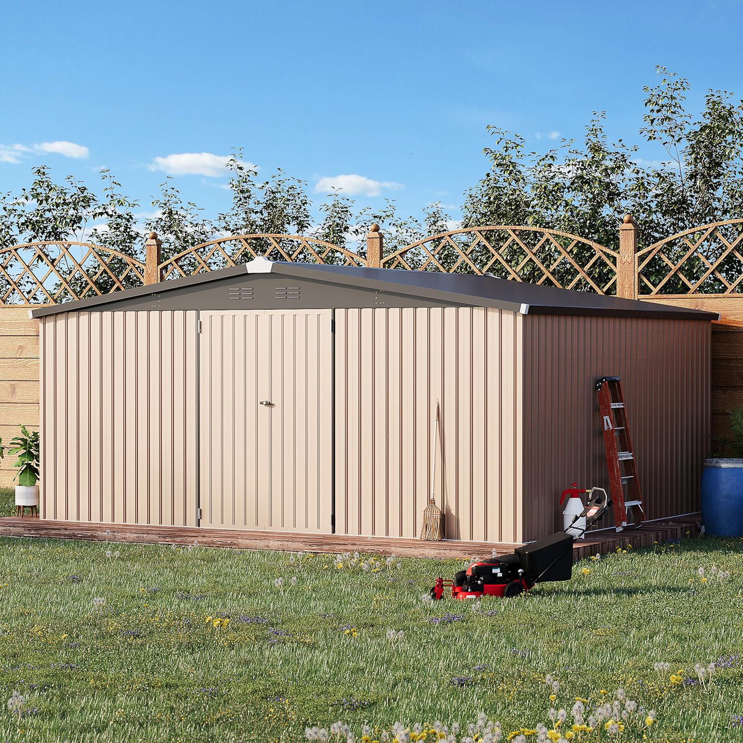 AECOJOY 14' X 12' Shed Outdoor Metal Storage & Reviews - Wayfair Canada