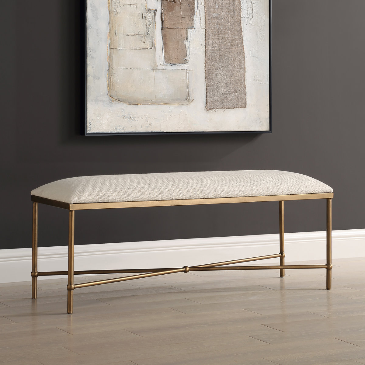 Uttermost Avenham Gold Bench | Perigold