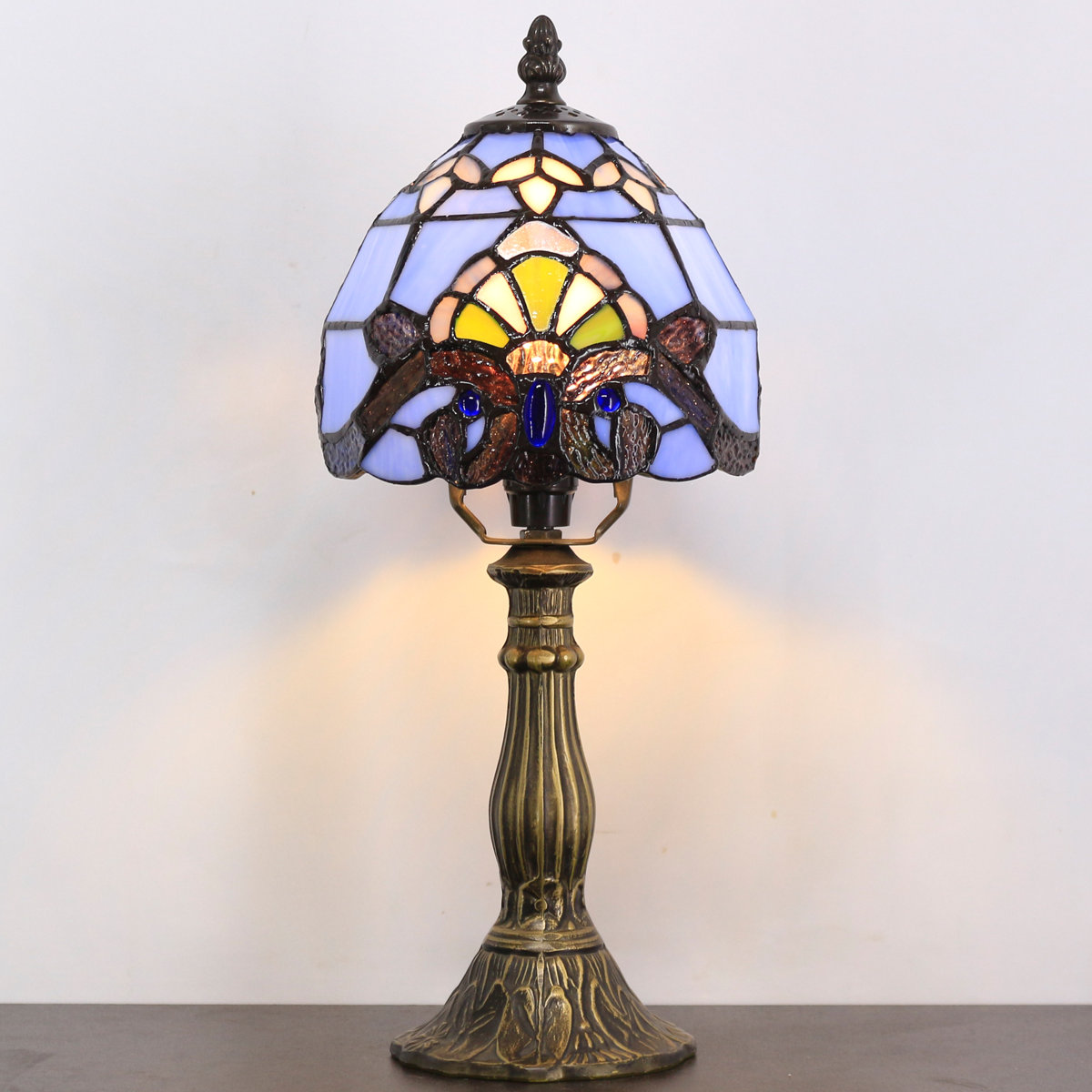 Astoria Grand Small Tiffany Lamp Mini Stained Glass Accent Table Lamp ...