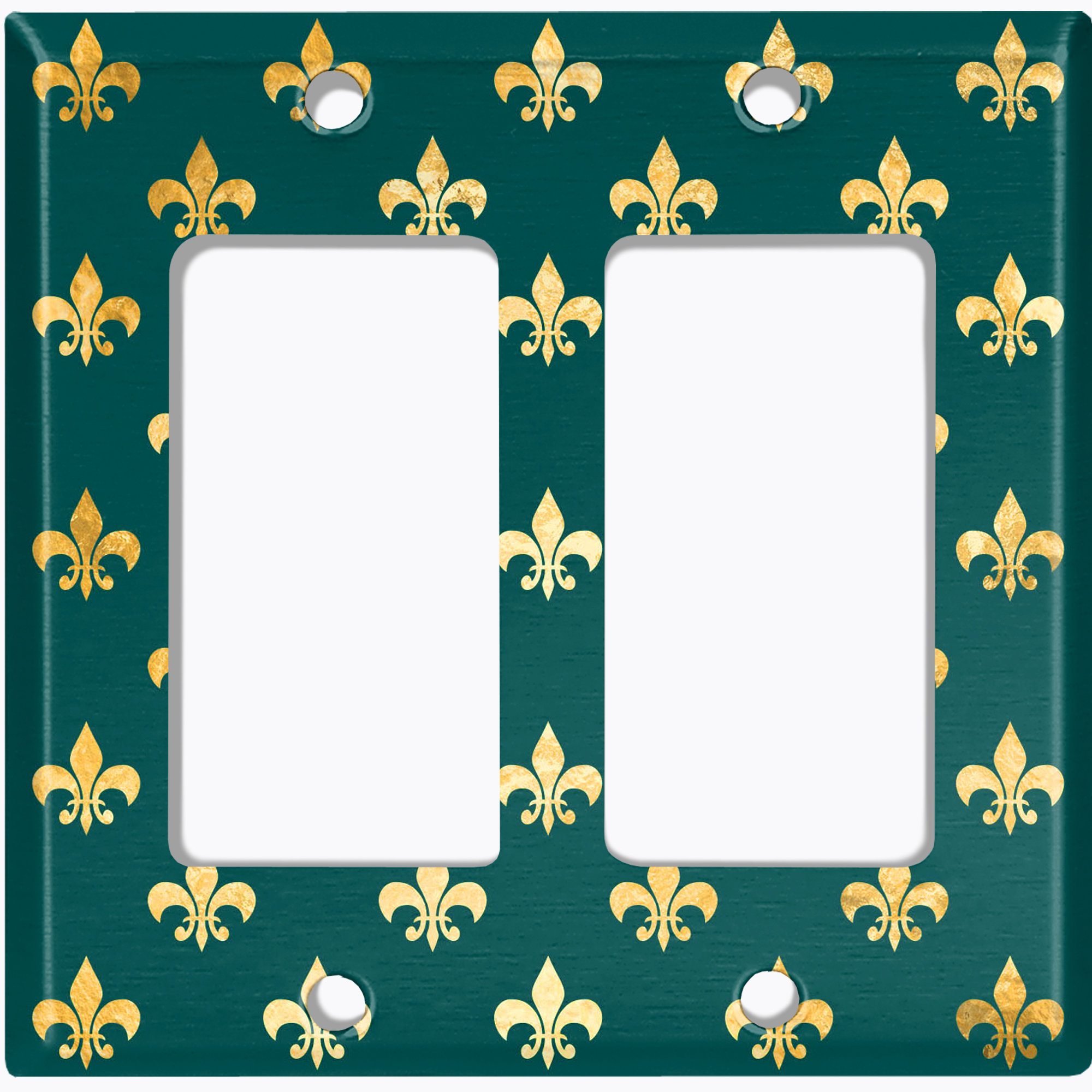 WorldAcc Metal Light Switch Plate Outlet Cover (Damask Golden Fleur De ...