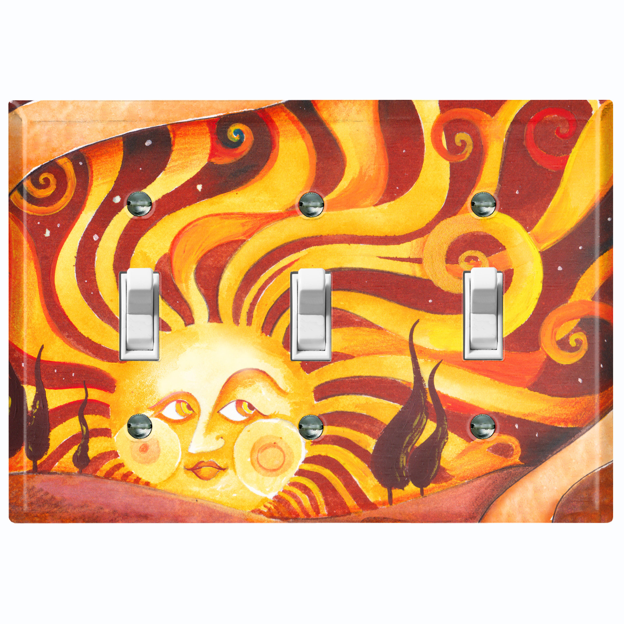 WorldAcc Metal Light Switch Plate Outlet Cover (Colourful Red Yellow ...