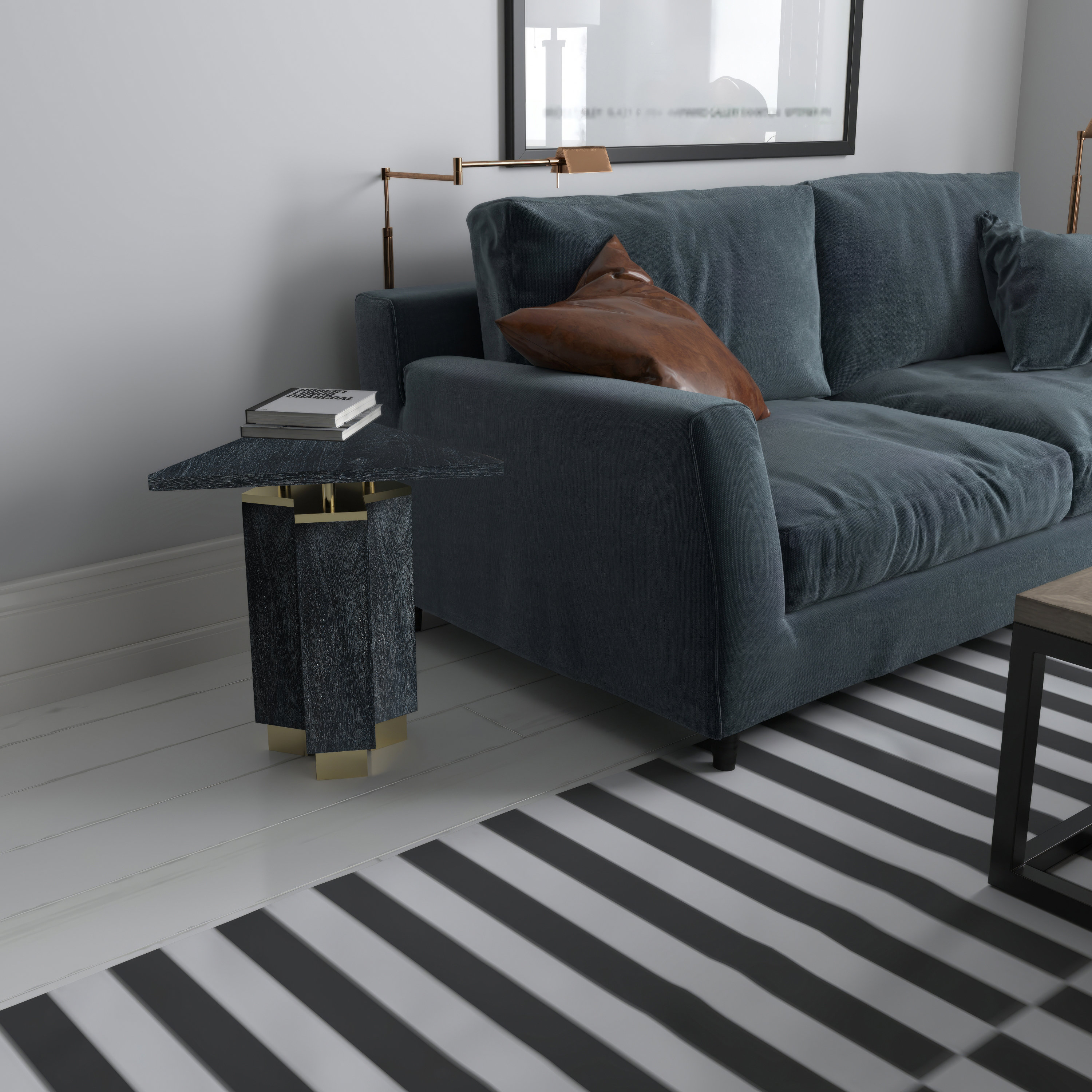 Mercer41 Andes Modern Triangular End Table - Handcrafted With Gold ...