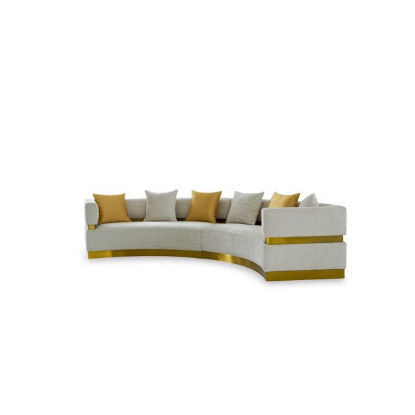 Everly Quinn Houbie Curved Symmetrical Sectional Sofa & Reviews ...