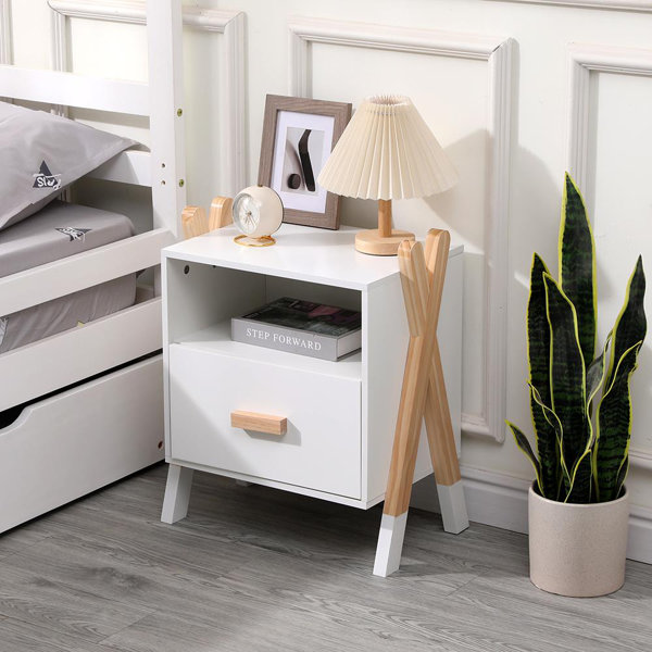 Norden Home Meadowbrook 1 Drawer Bedside Table Storage Unit | Wayfair.co.uk