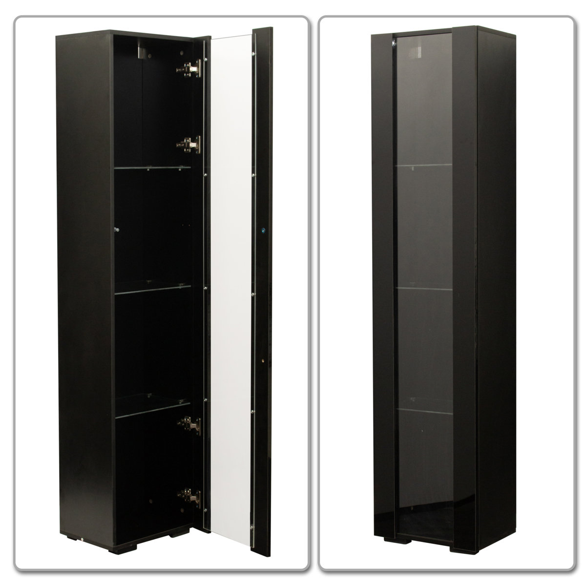 Ebern Designs Zermatt Modern Style Curio Cabinet with Adjustable Glass ...