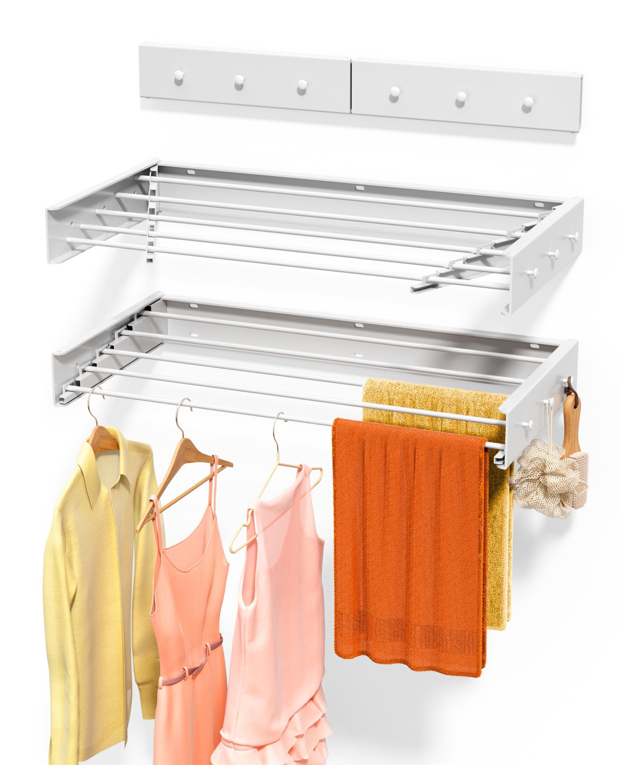 doitbest Upgraded Retractable Wall-Mounted Drying Rack, 31.5" Wide with ...
