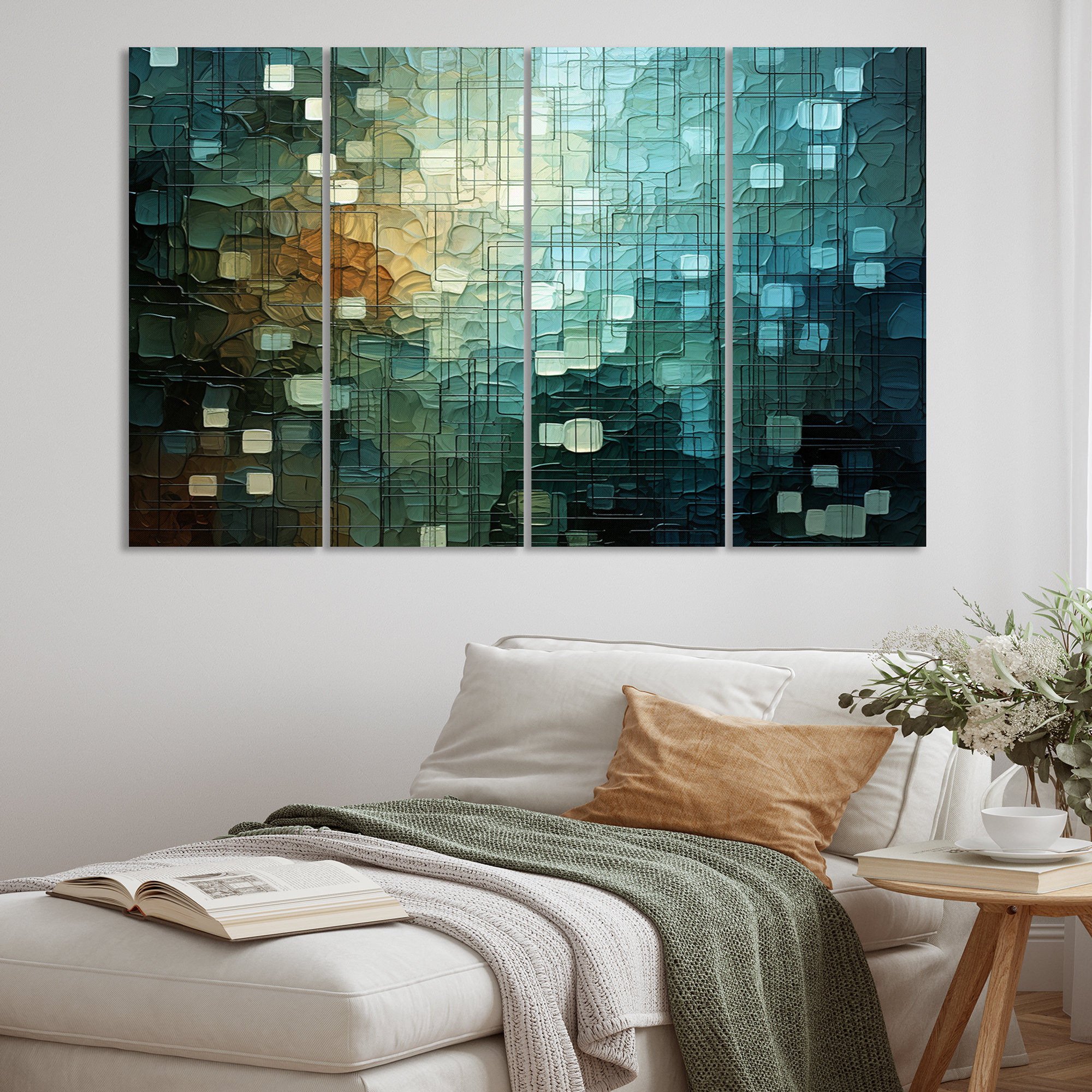 Wrought Studio™ Matrix Galaxy Abstract Deep Blue And Turquoise III ...