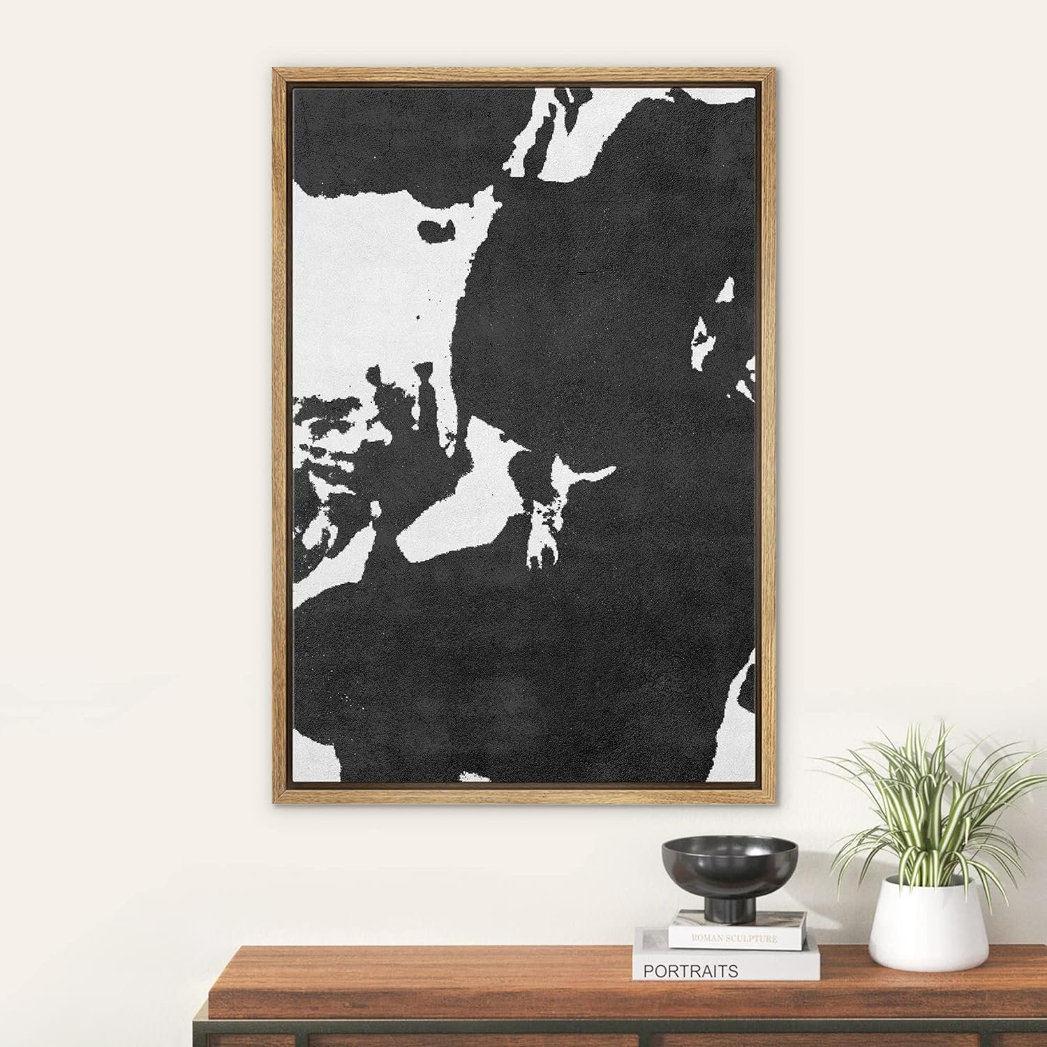 IDEA4WALL Ink Blot Shapes Framed On Canvas Print | Wayfair