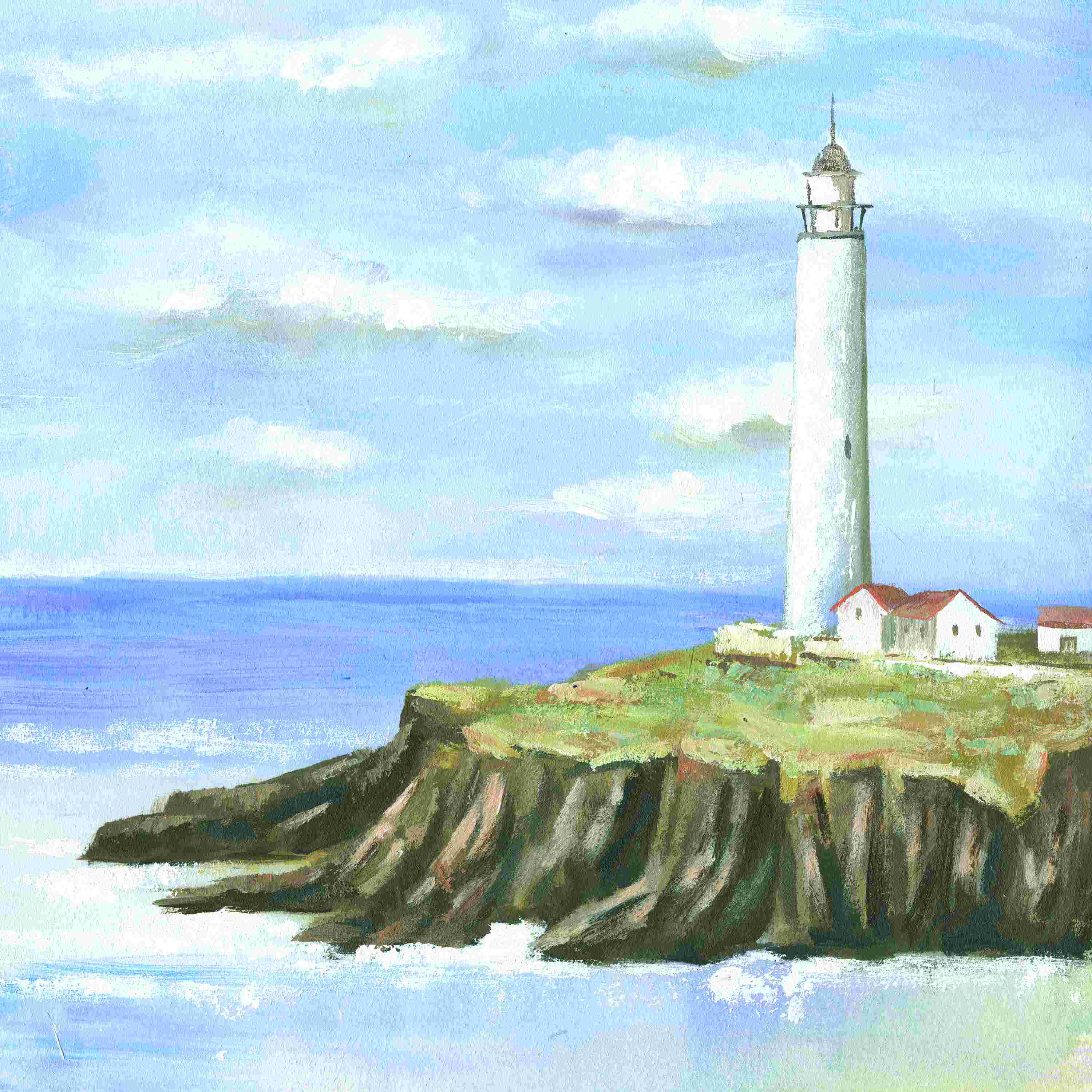 Breakwater Bay Traditional Lighthouse Painting On Canvas Painting | Wayfair