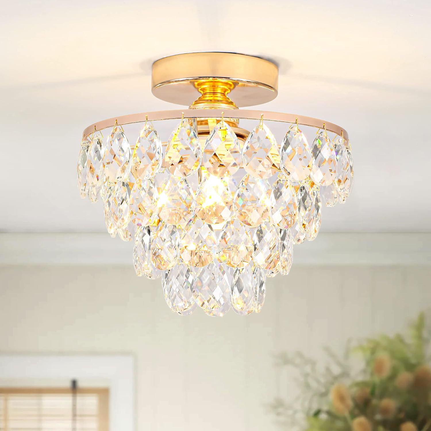 Mercer41 Daugherty Mini Crystal Chandelier Ceiling Light Small, Modern ...
