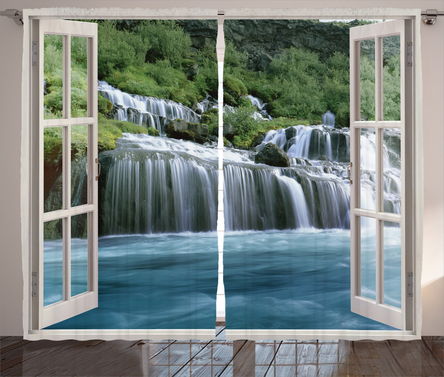 East Urban Home Waterfall Semi-Sheer Rod Pocket Curtain Panels | Wayfair