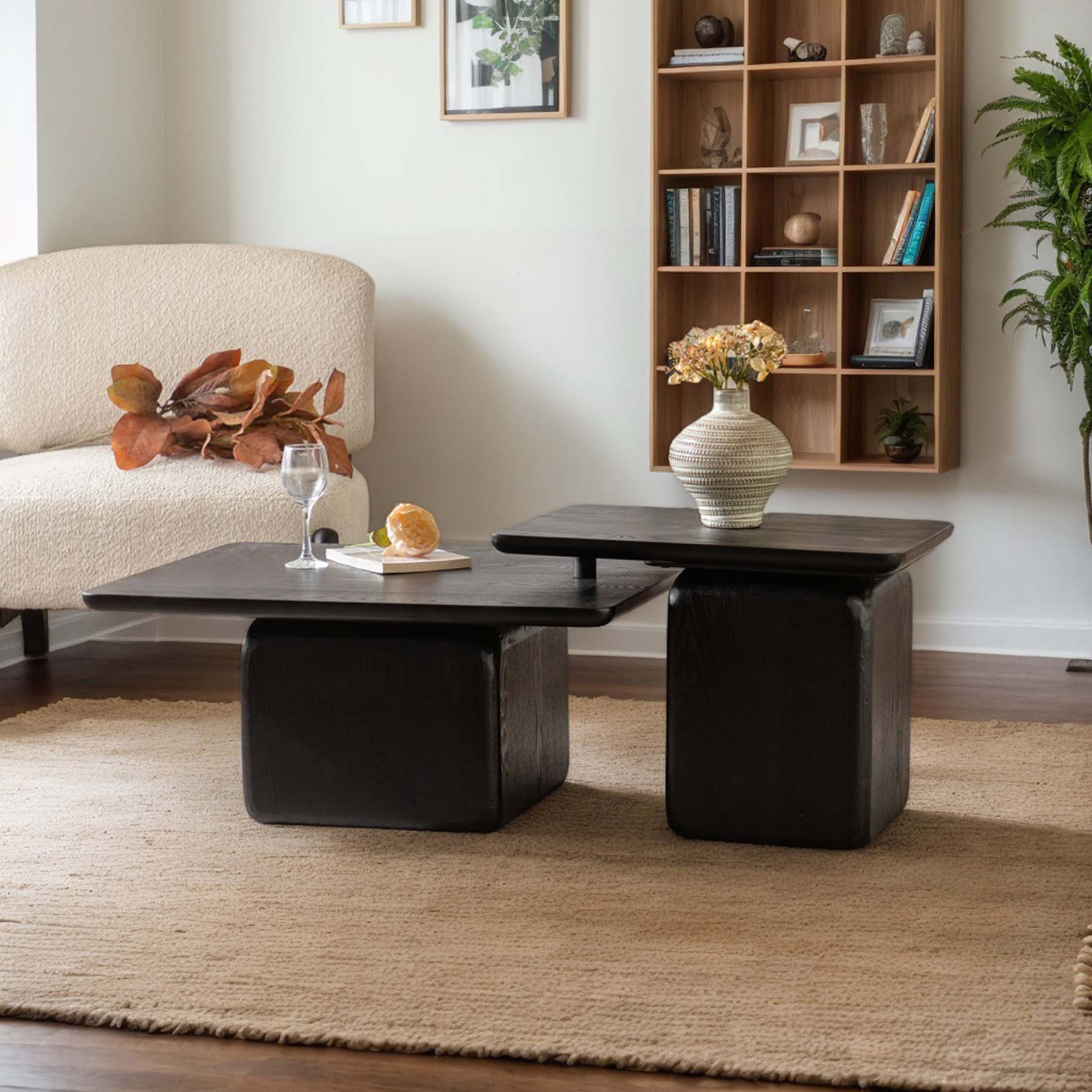 Ivy Bronx Vintage-Style Square Coffee Table Set for Versatile Spaces ...