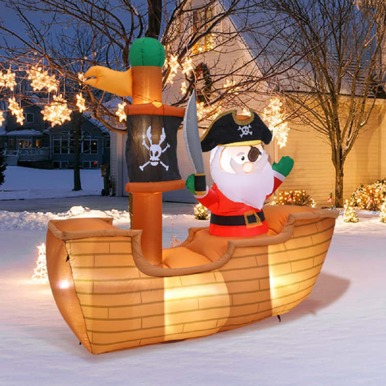 The Seasonal Aisle Pirate Santa Inflatable | Wayfair.co.uk