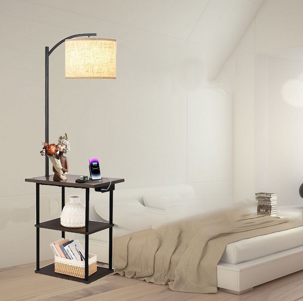 Latitude Run® Floor Lamp With Table | Wayfair