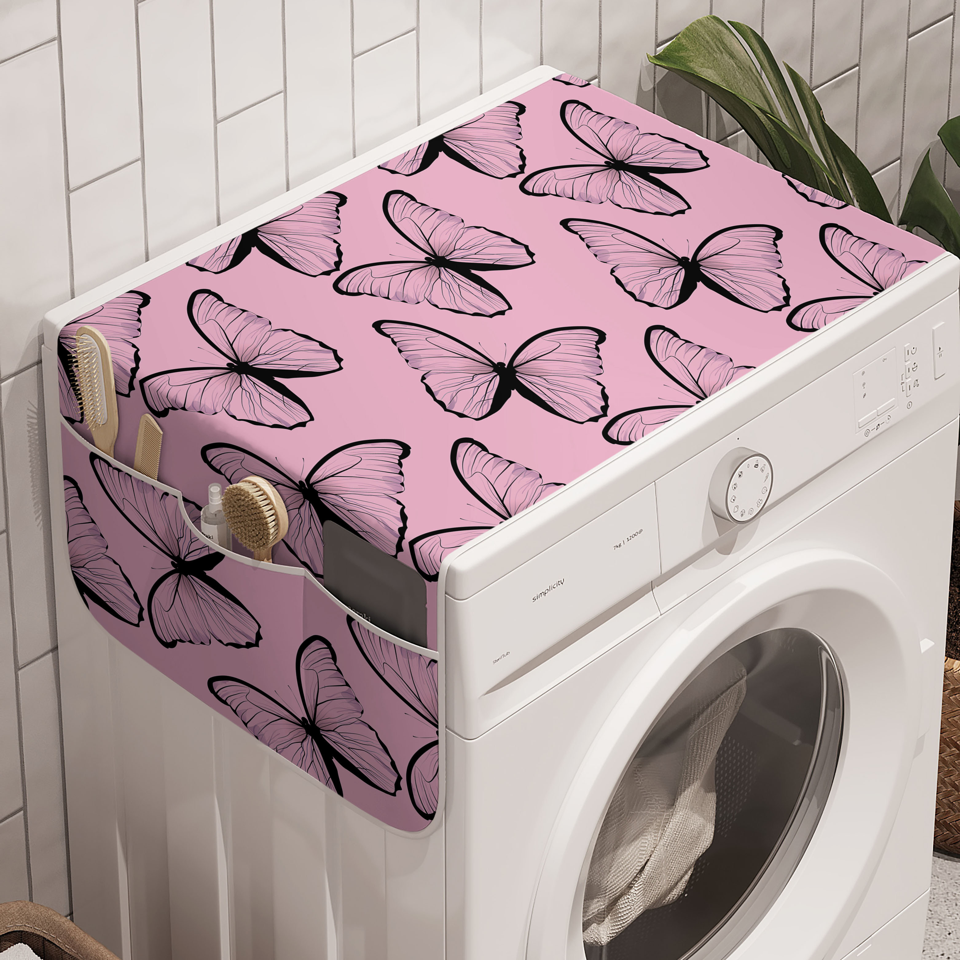 East Urban Home Butterfly Washing Machine Organizer Pack of 2 47" x 18. ...