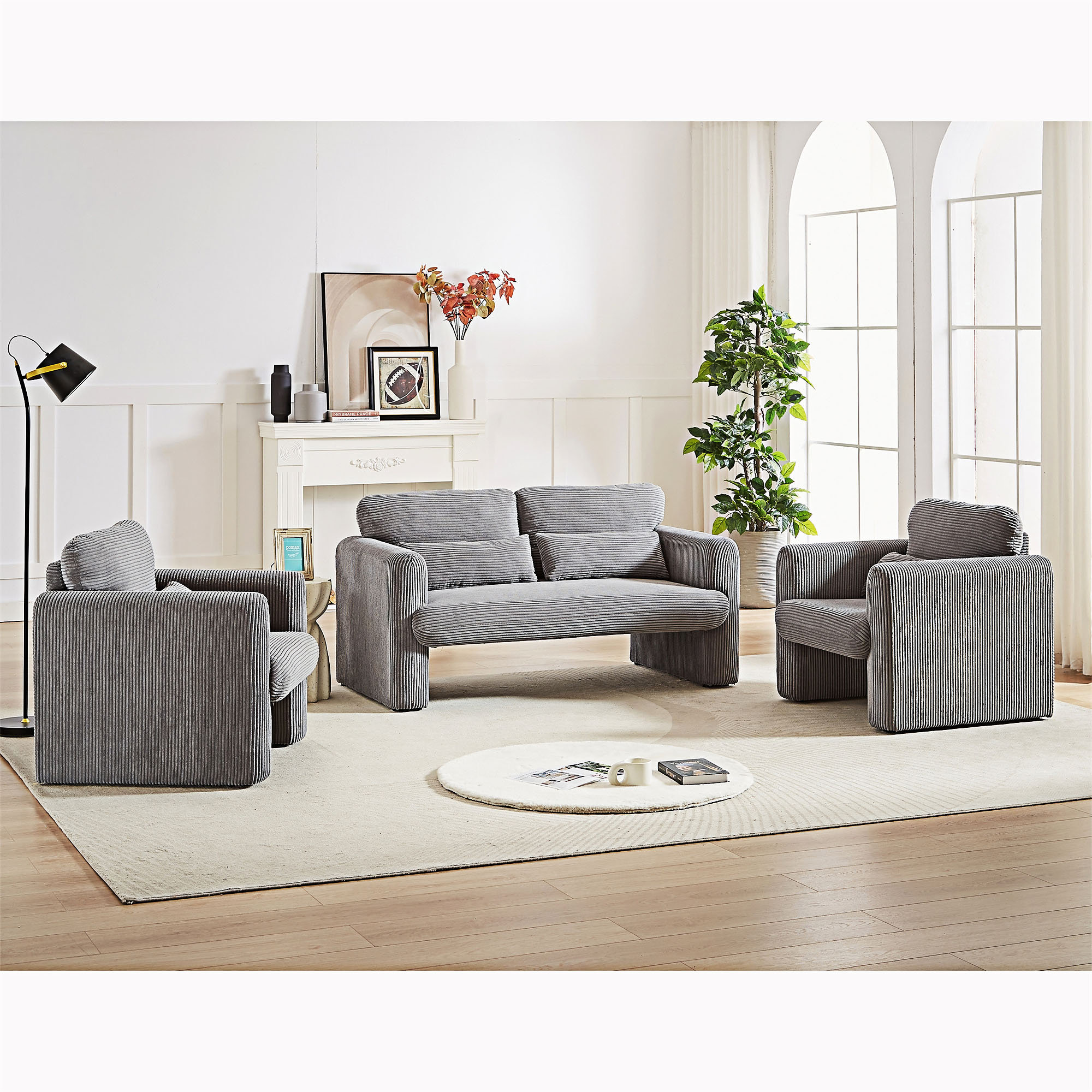 Latitude Run® Modern Fabric Sofa Set with Support Pillow | Wayfair