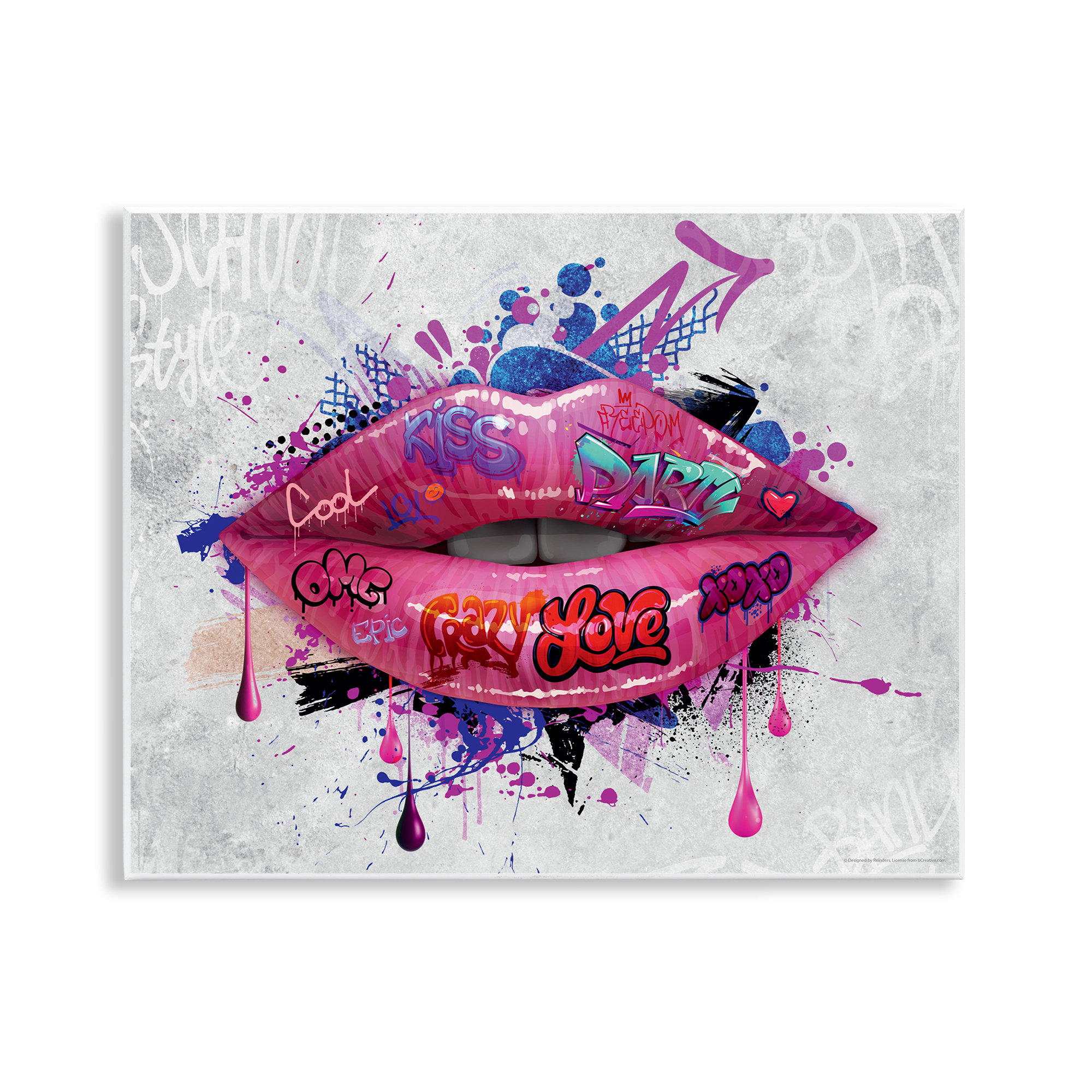 Dakota Fields Urban Graffiti Lips Wall Plaque Art by Reinders | Wayfair