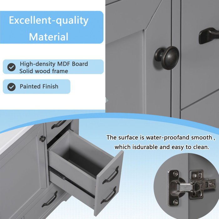 Winston Porter Raedon 36'' Single Bathroom Vanity with Ceramic Top ...