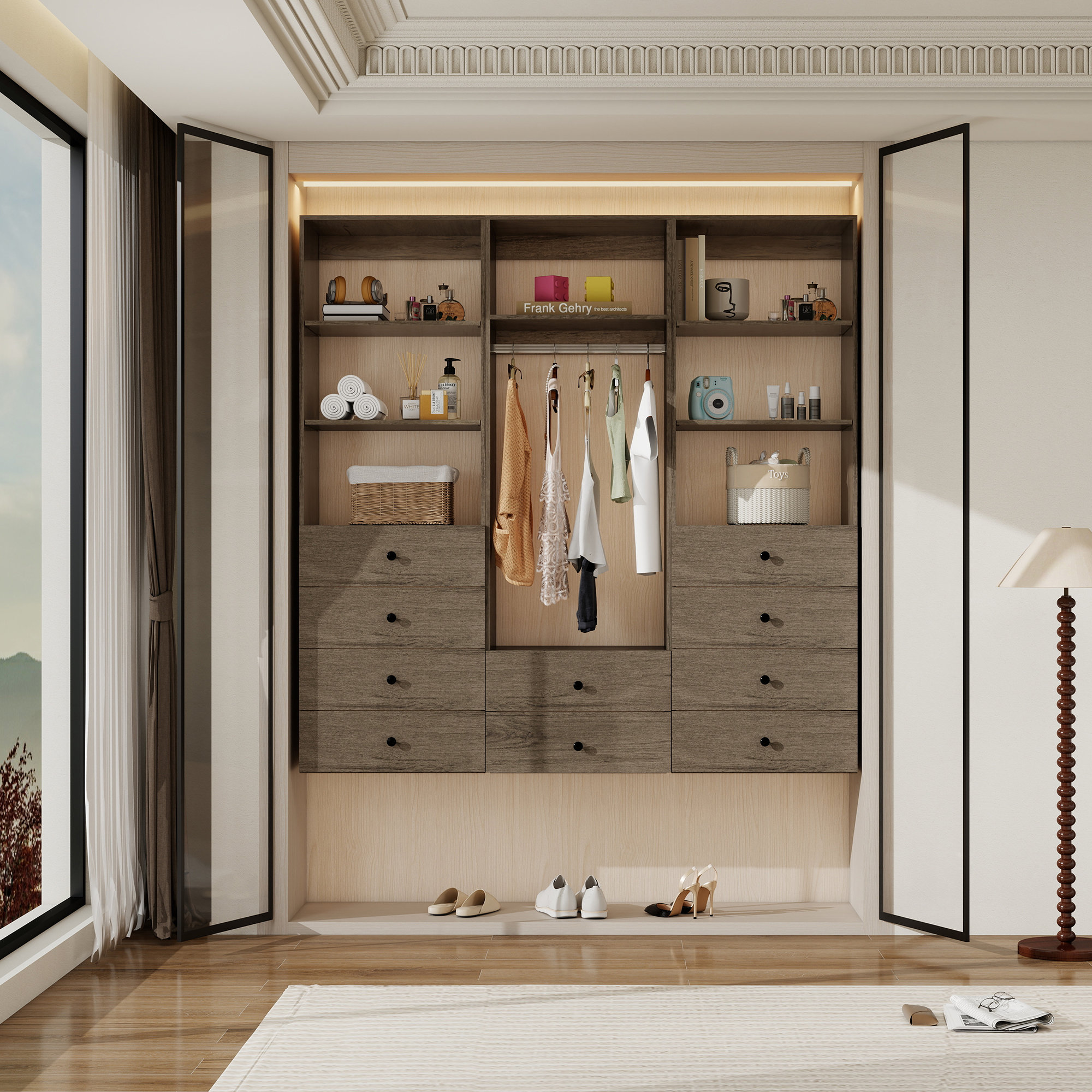 Latitude Run® Closet System With Drawers and Shelves – Built in Closet ...