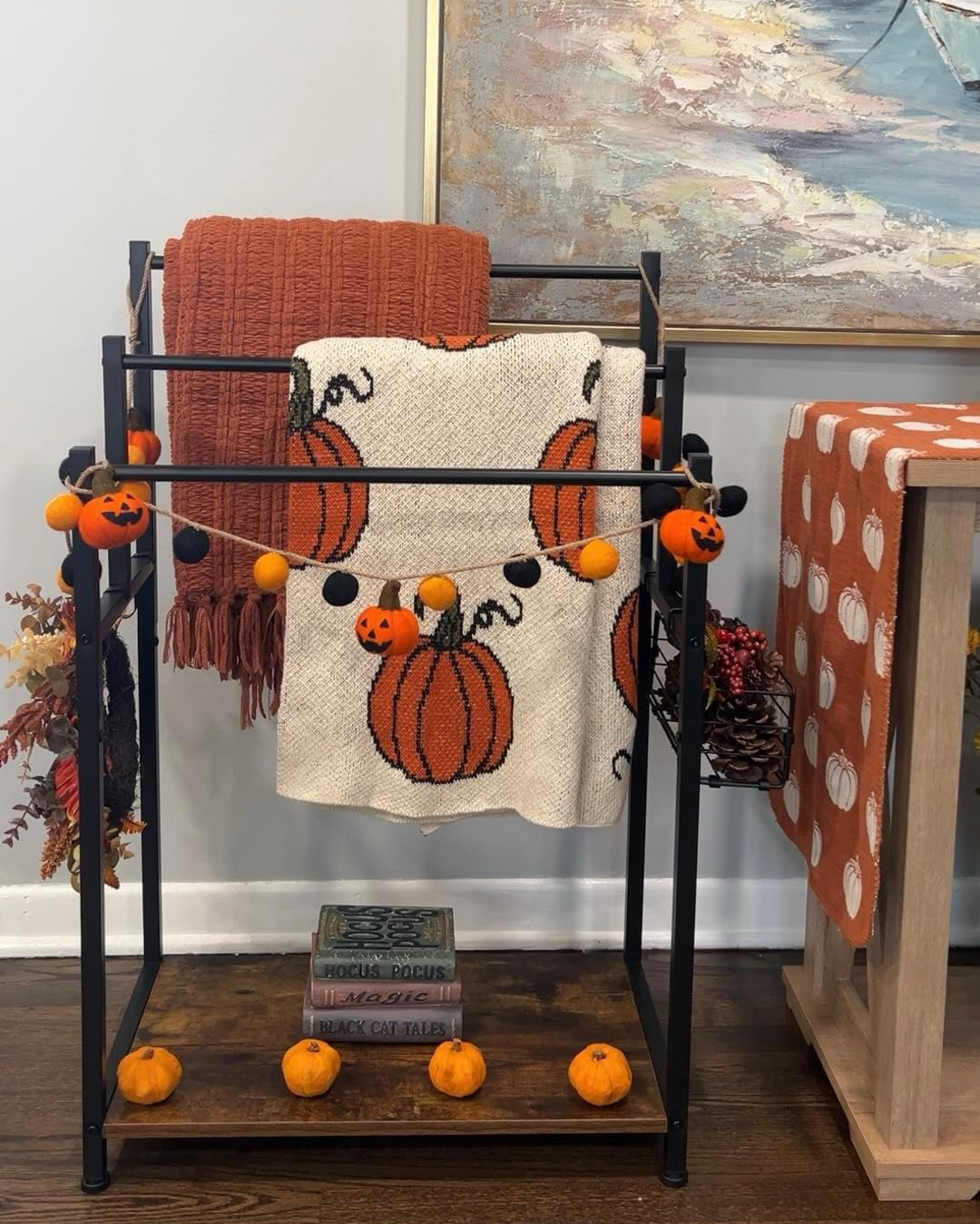 17 Stories Blanket Rack Stand For Living Room - Quilt Racks Free ...