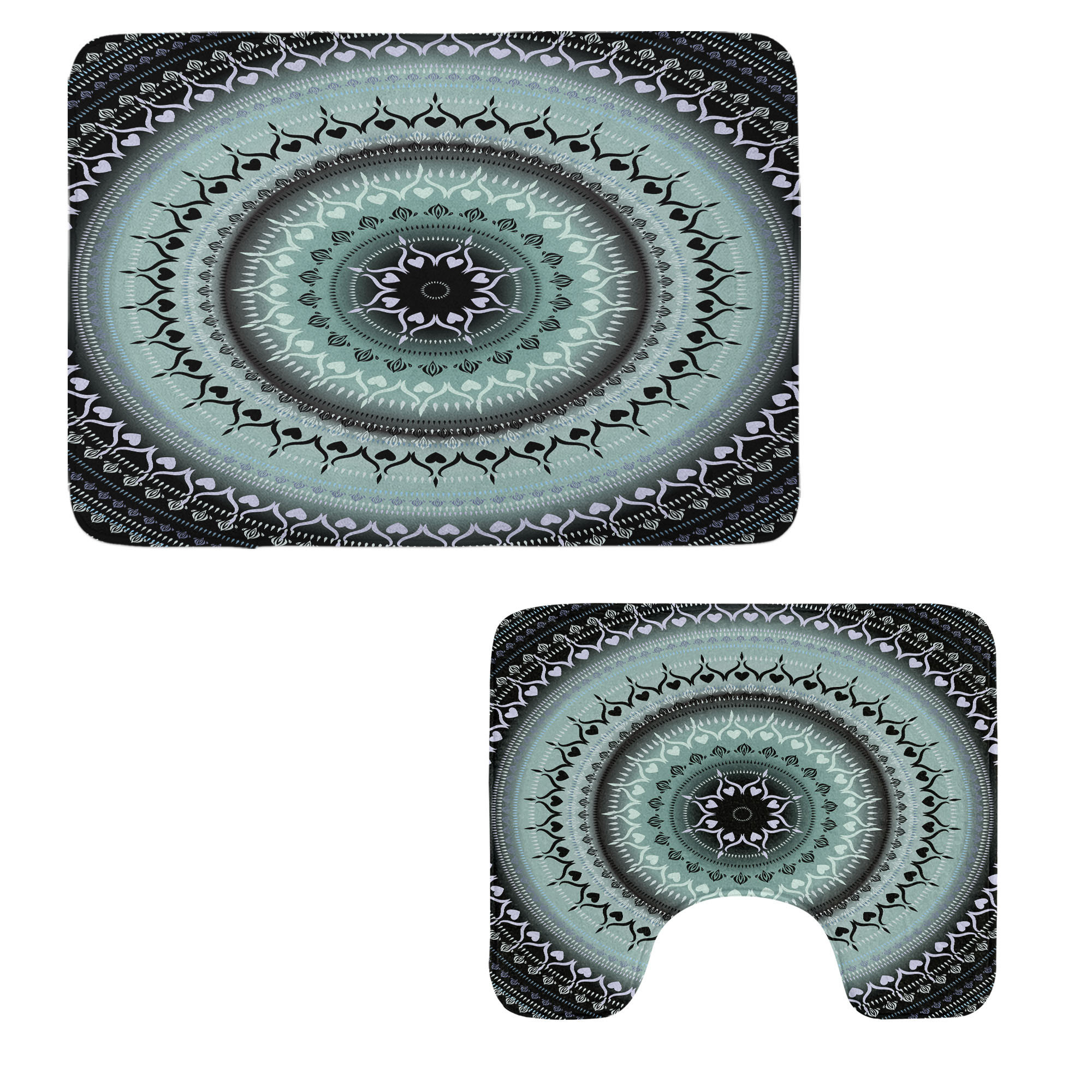 Dakota Fields Tribal Bathroom Rug Set 2 Pieces Rectangle & Contour Mats ...