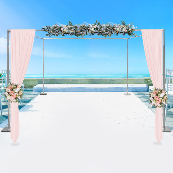 SUNYOU 9.84*9.84*9.84ft Adjustable 4 Post Backdrop Decor For Outdoor ...