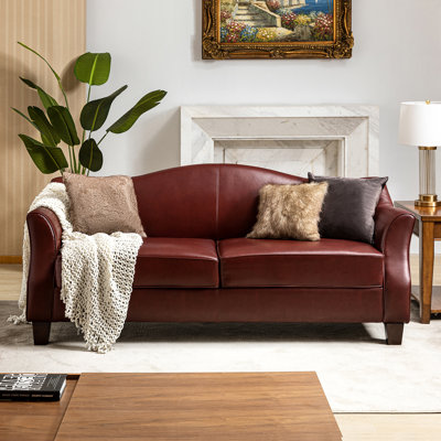 dark red leather sofas