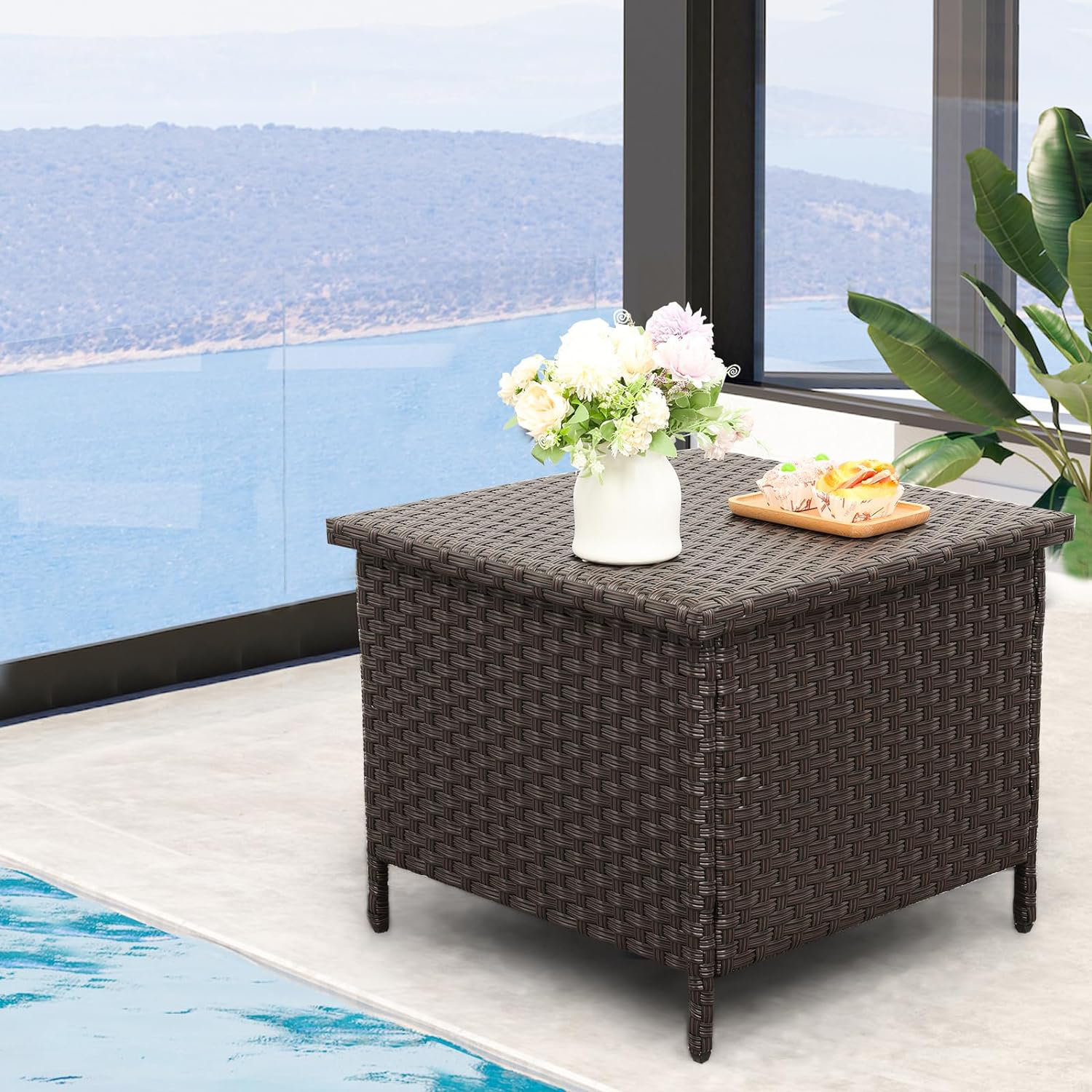 Latitude Run® Outdoor Wicker Side Table With Storage - Wayfair Canada