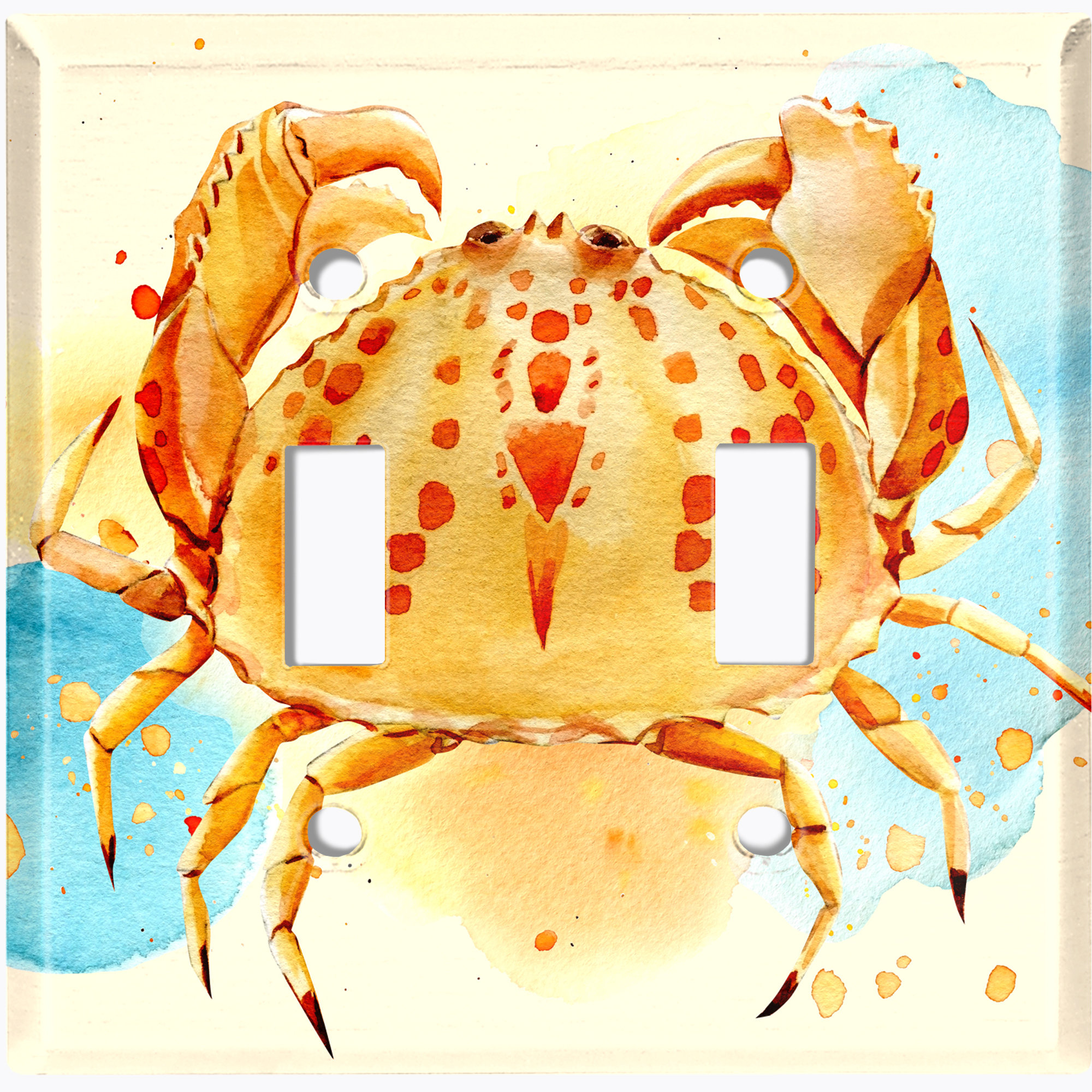 WorldAcc Sea Crab Sand Beach 2-Gang Toggle Light Switch Wall Plate ...