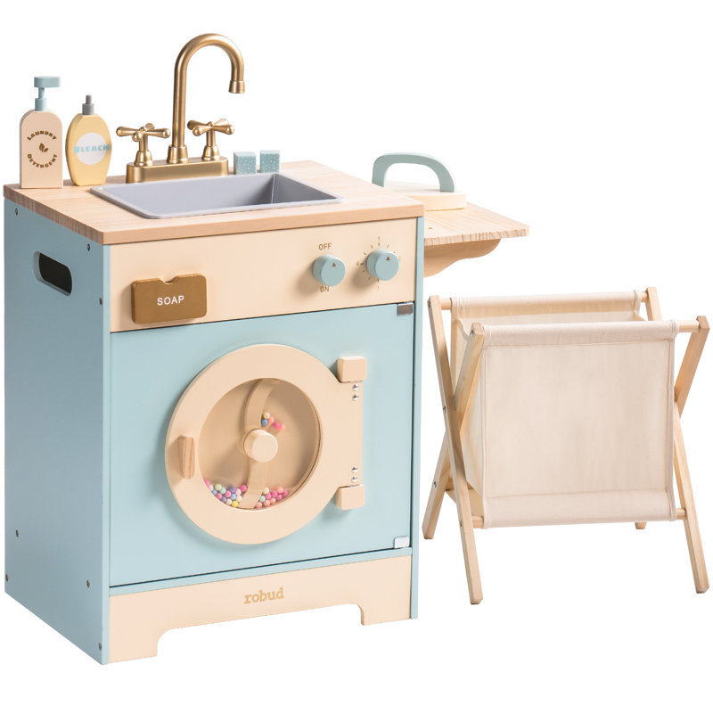 ROBUD Playset 3 Wooden Washing Machine Play Kitchen Toy for Kids ...