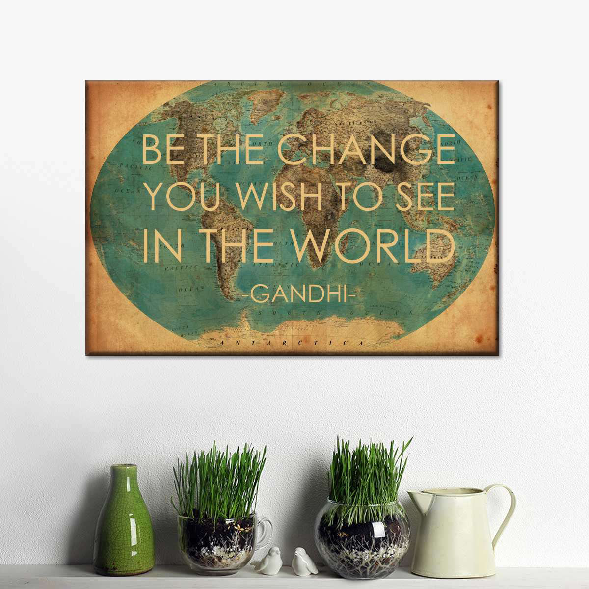 Trinx Be The Change World Map Canvas Print - Wayfair Canada