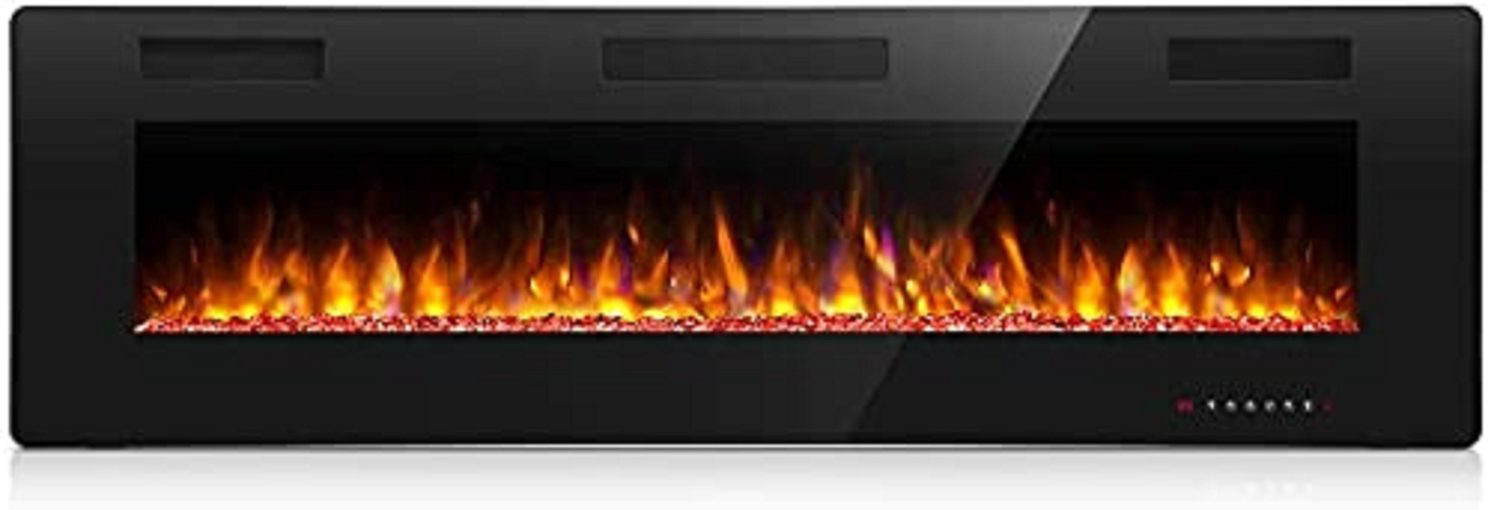 Ebern Designs Braegger Recessed & Wall Mounted Electric Fireplace ...